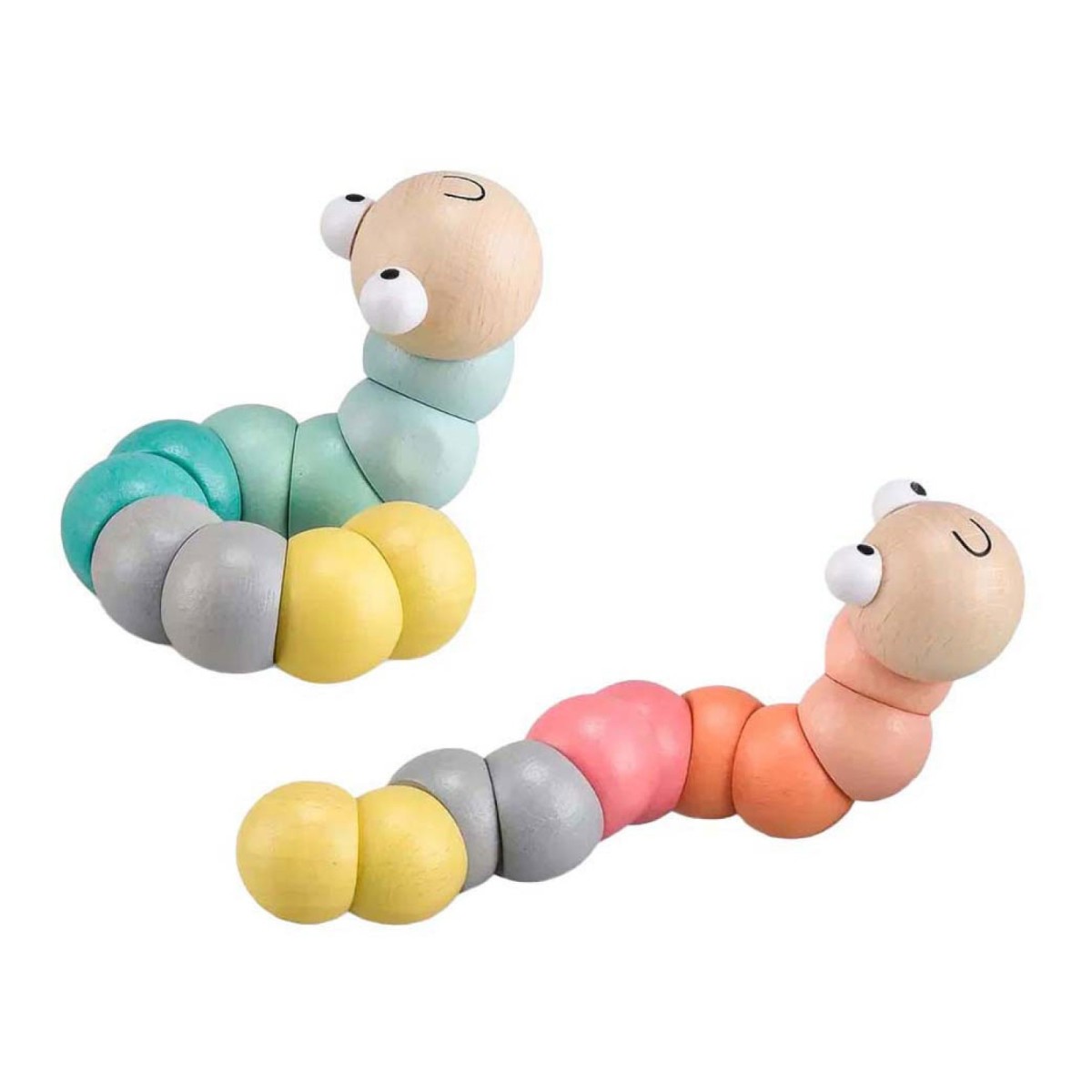 Bigjigs Wooden Wiggly Worm PASTEL Assorted age 1+ ONE SUPPLIED 36089 ...