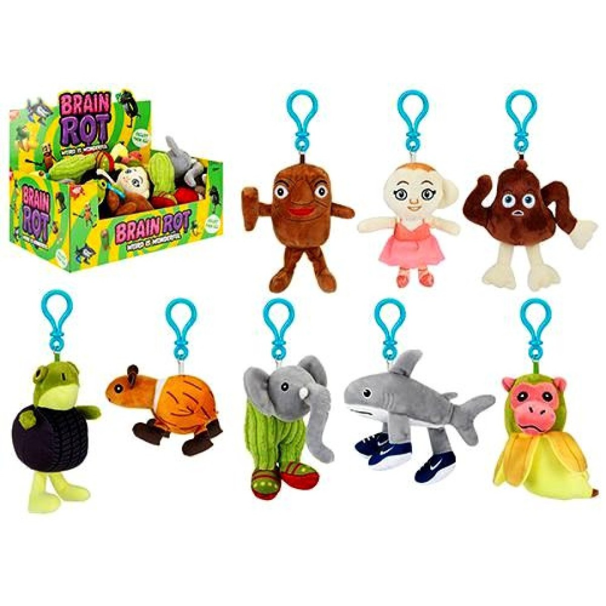 PMS Assorted Brainrot Plush Keychain 452210 - ArgosyToys.co.uk