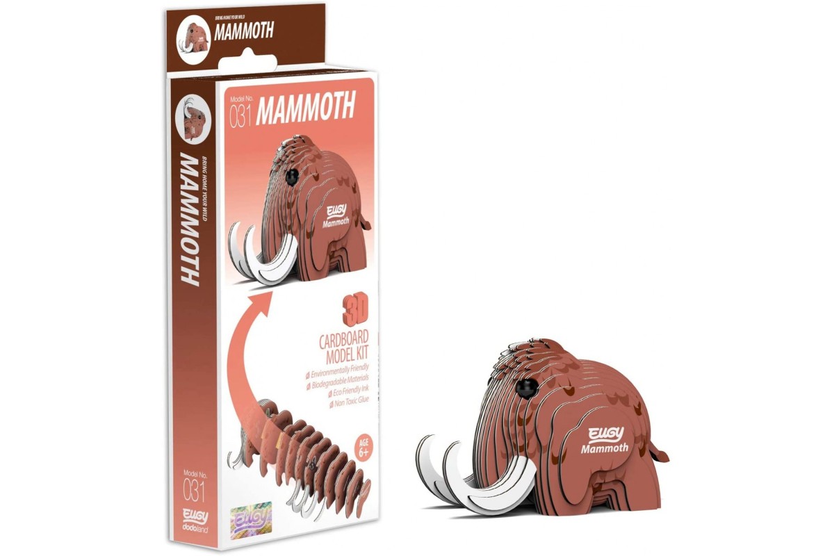 Eugy 3D Cardboard Model Kit - 031 Mammoth - ArgosyToys.co.uk