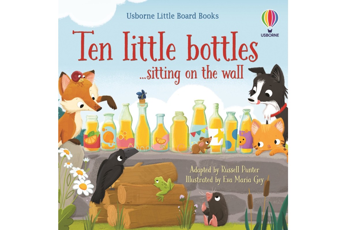 Usborne Little Board Books Ten Little Bottles sitting on the wall ...