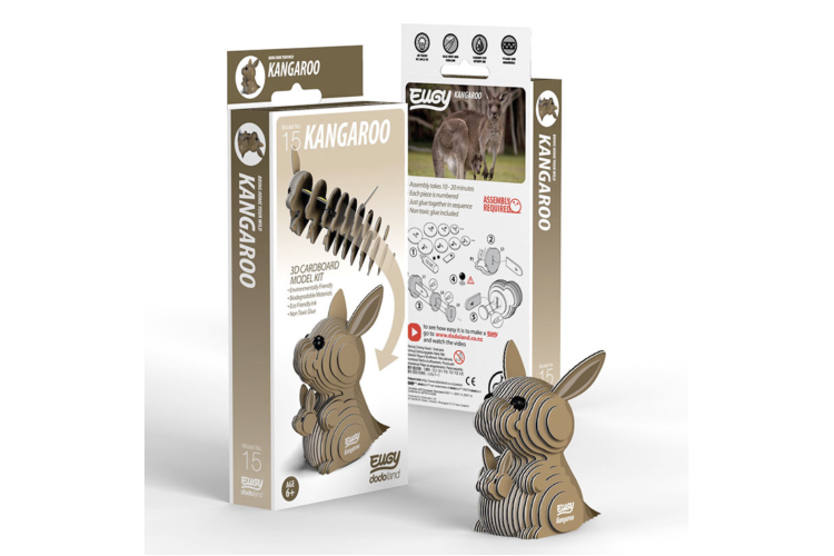 Eugy 3D Cardboard Model Kit - 015 Kangaroo - ArgosyToys.co.uk